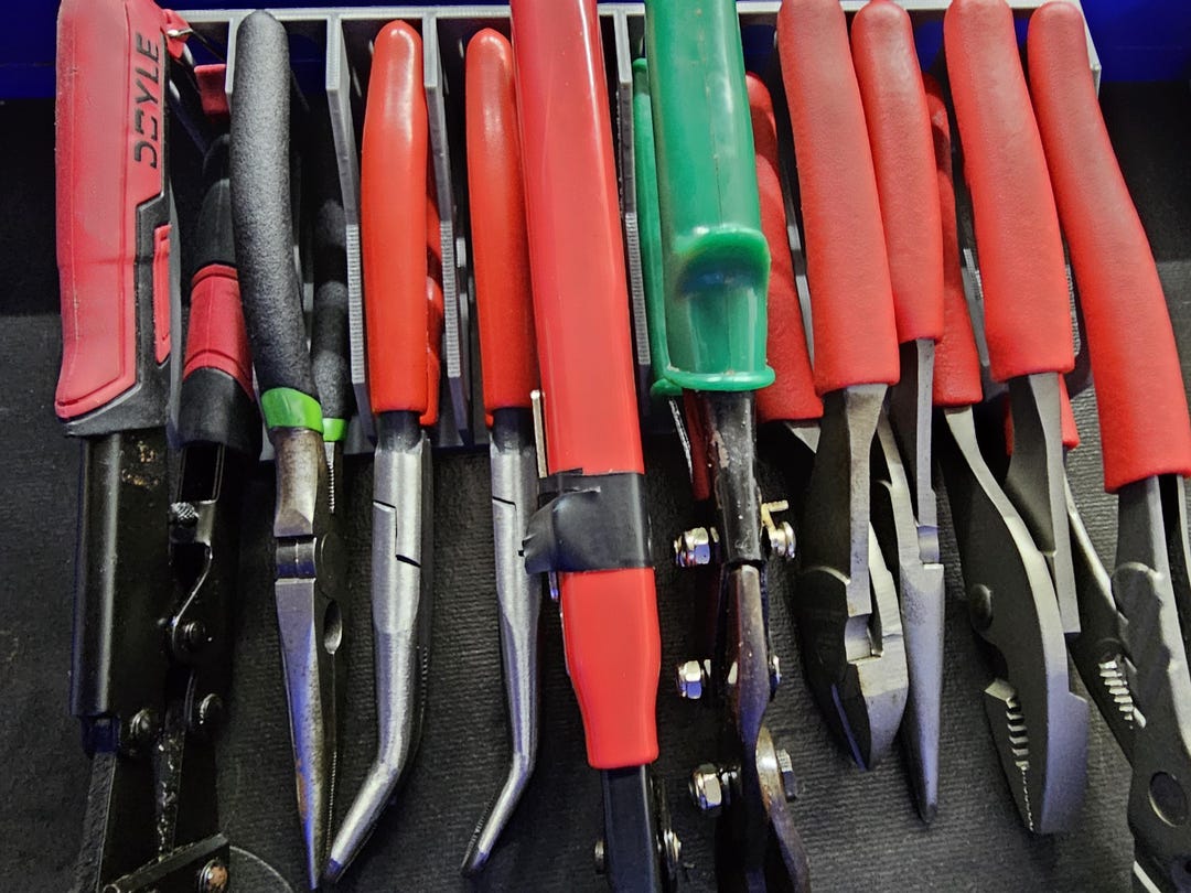 Magnetic Bottom Plier Organizer Tool Holder Rack 10 Slots Total 6 Wide ...