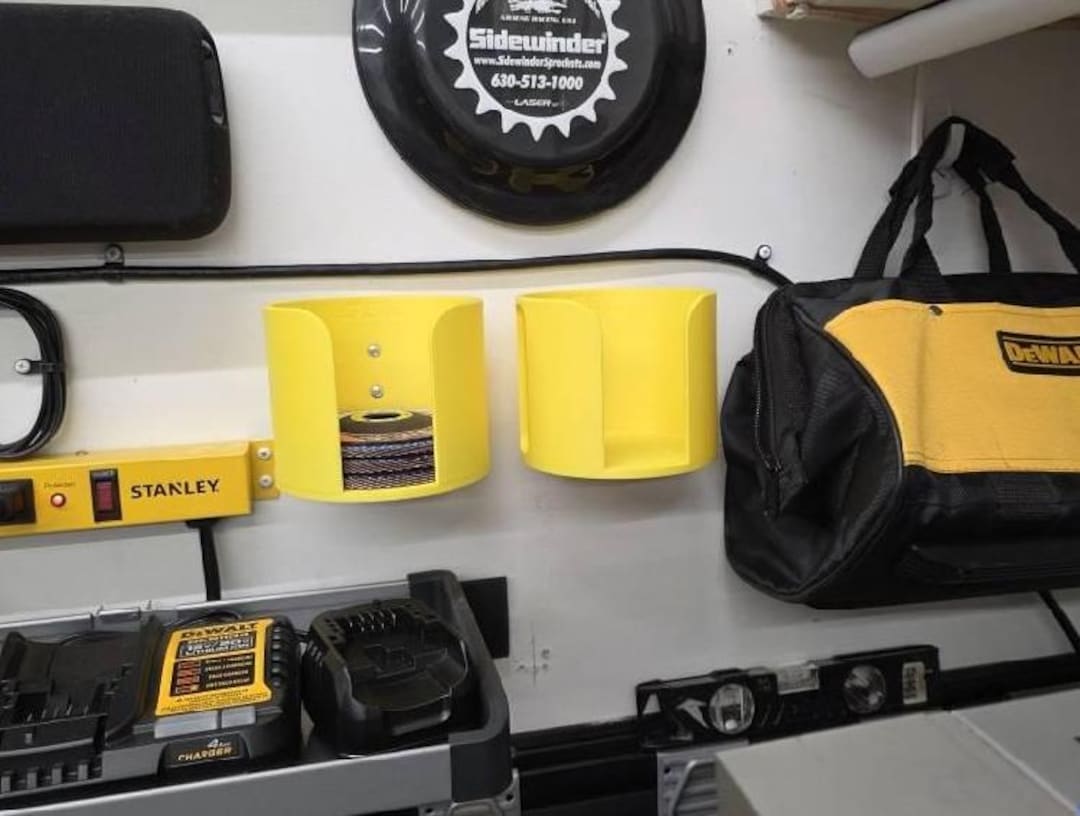 4.5" Angle Grinder & Flap Disc Holder | Wall Mount Tool Organizer ...