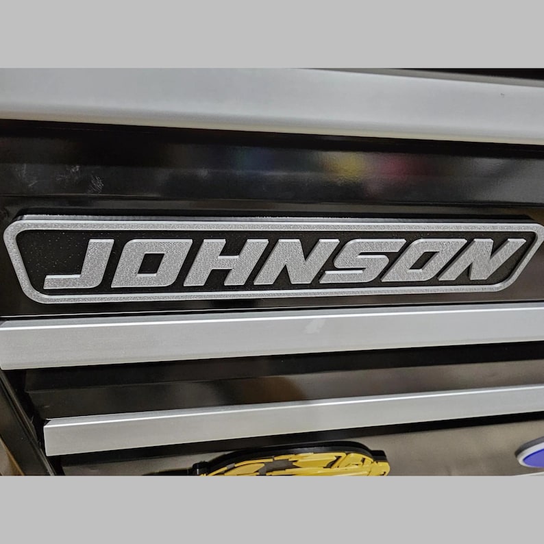 Personalized Magnetic Toolbox Name Badge With Border | 1.5" Tall ...