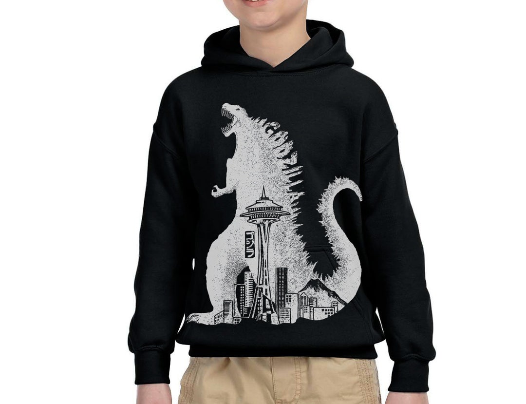 Kids Seattle Godzilla Pullover Hooded Sweatshirt - Etsy