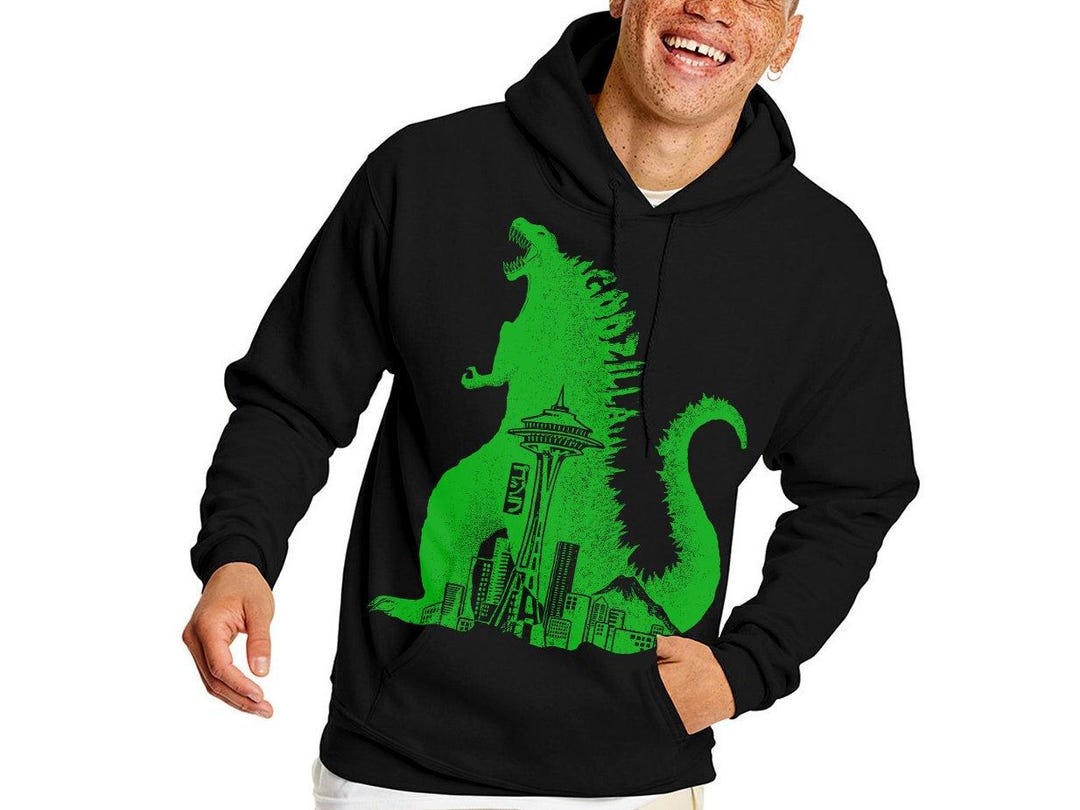 Unisex Seattle Godzilla Pullover Hooded Sweatshirt - Etsy