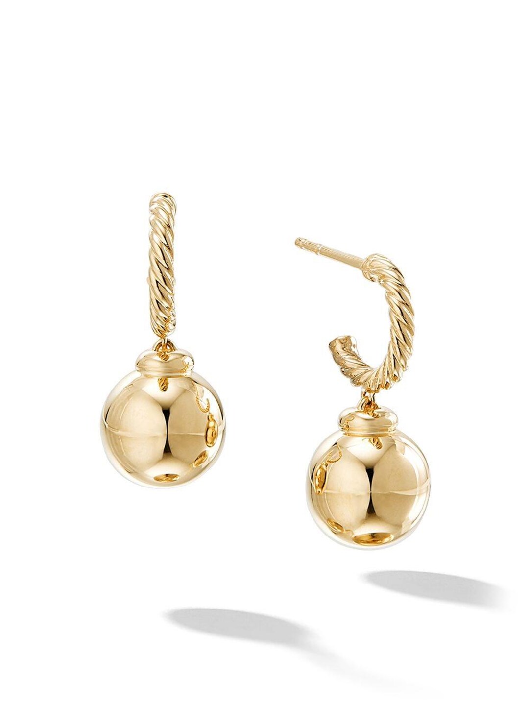 David Yurman Solari 18 Karat Yellow Gold Hoop Ball Dangle Earrings - Etsy