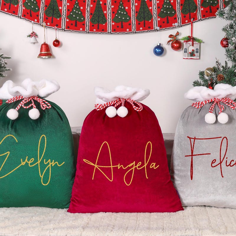 Gold Velvet Santa Sack - Etsy