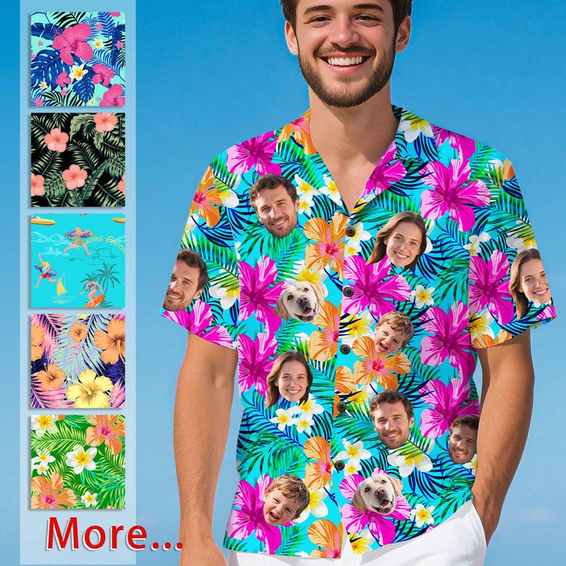 Custom Hawaiian Shirt With Face,bachelor Party Hawaiian Shirts,hawaiian ...
