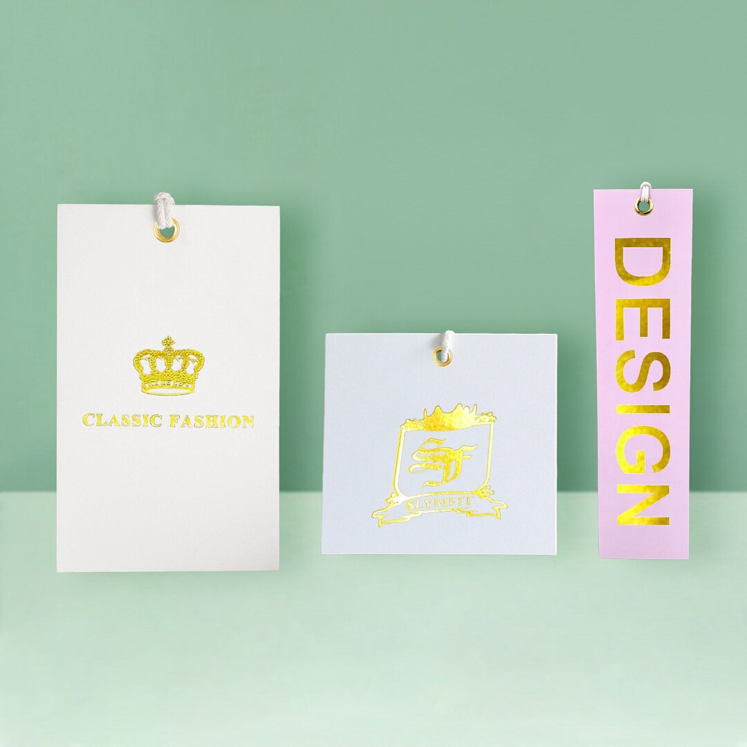 Custom Gold Foil Tags With Gold Grommets, Any Size Tags With Strings ...