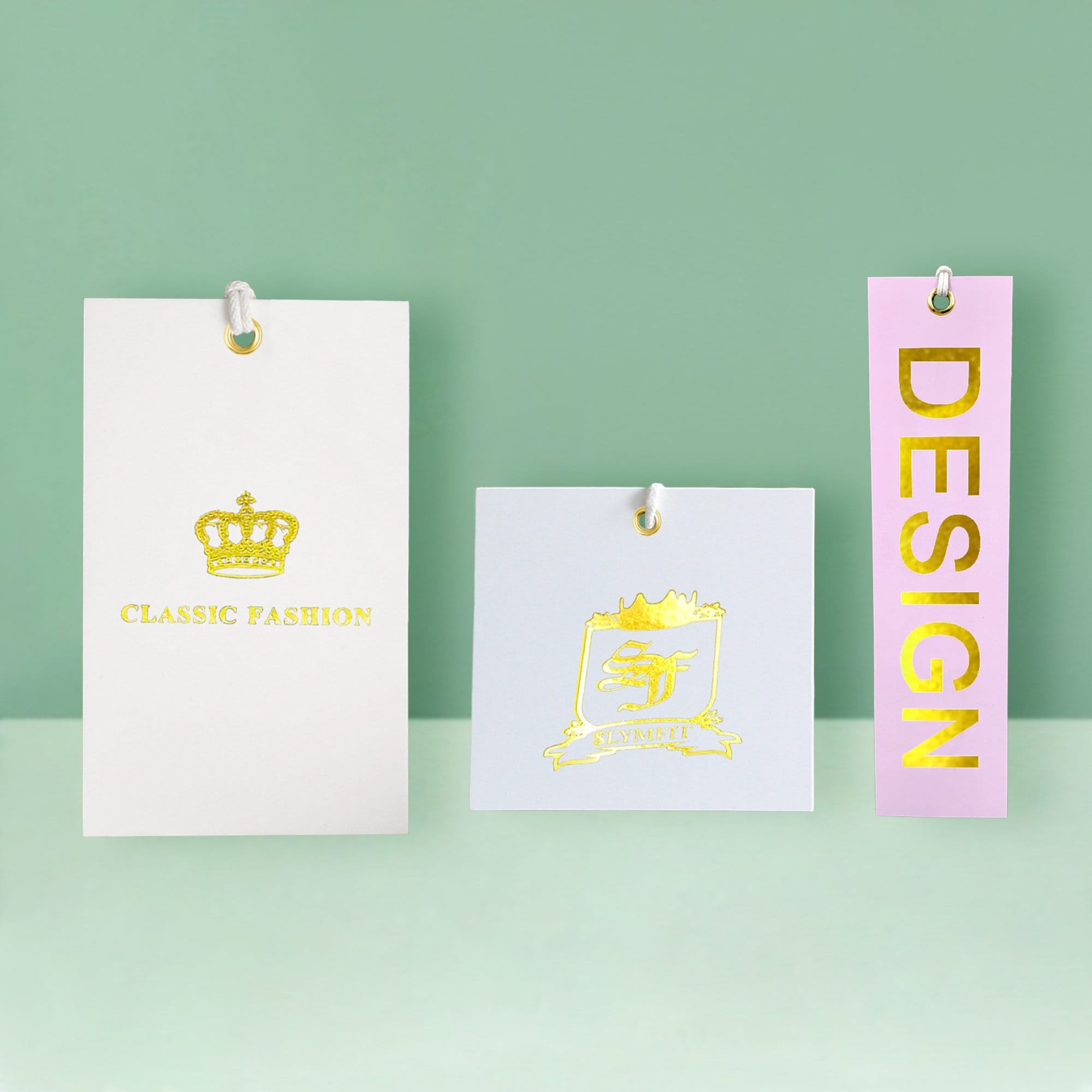 Custom Gold Foil Tags With Gold Grommets, Any Size Tags With Strings ...
