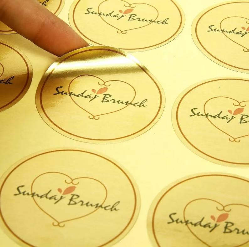 Custom Gold Foil Stickers , Vinyl Labels /adhesive Labels Tags/gold ...