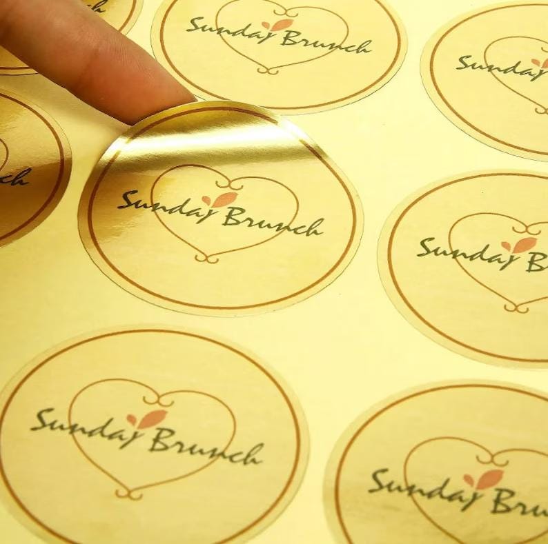 Custom Gold Foil Stickers , Vinyl Labels /adhesive Labels Tags/gold ...