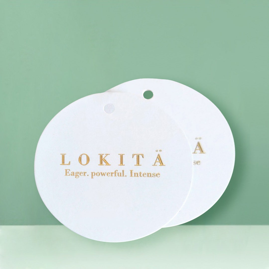 Custom Round Tags With Gold/ Silver Foil, Custom Tags With Strings, 2.3 ...
