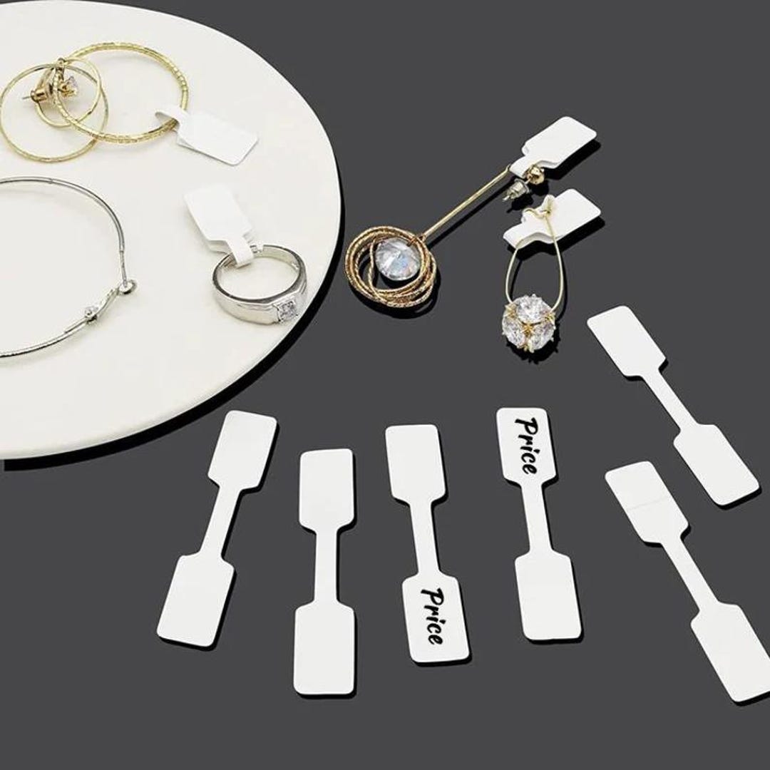 Customized 1.2 X 6 Cm Price Tags , Jewelry Price Tags Stickers /self ...