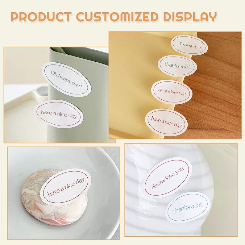 Custom Oval Stickers, Custom PVC Labels, Personalized Oval Logo ...