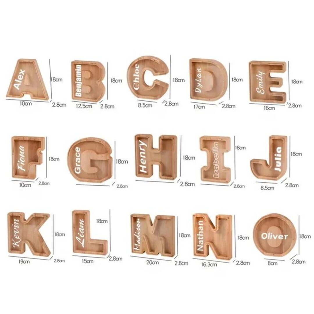 Custommized Wooden Alphabet Storage Bank /letter Storage Can ,for ...