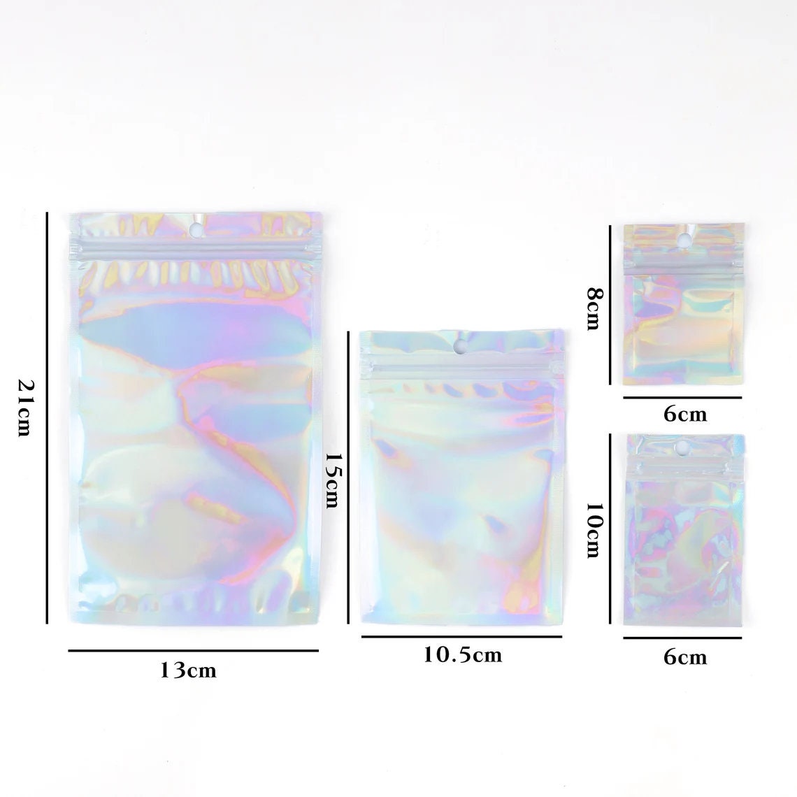 Custom Holographic Color Bags, Personalized Clear Food Storage Bags ...