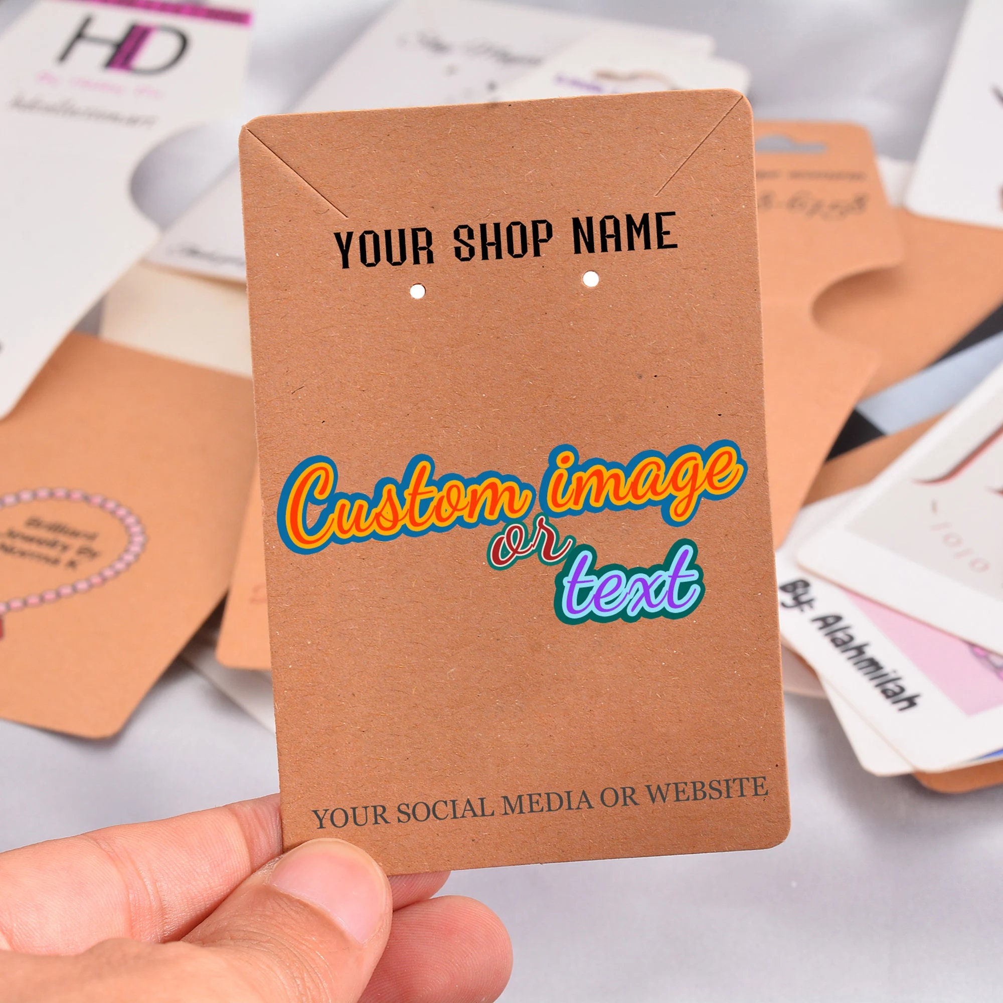 Custom Earring Cards/necklace Cards With Your Logo or Text, Favor Tags ...