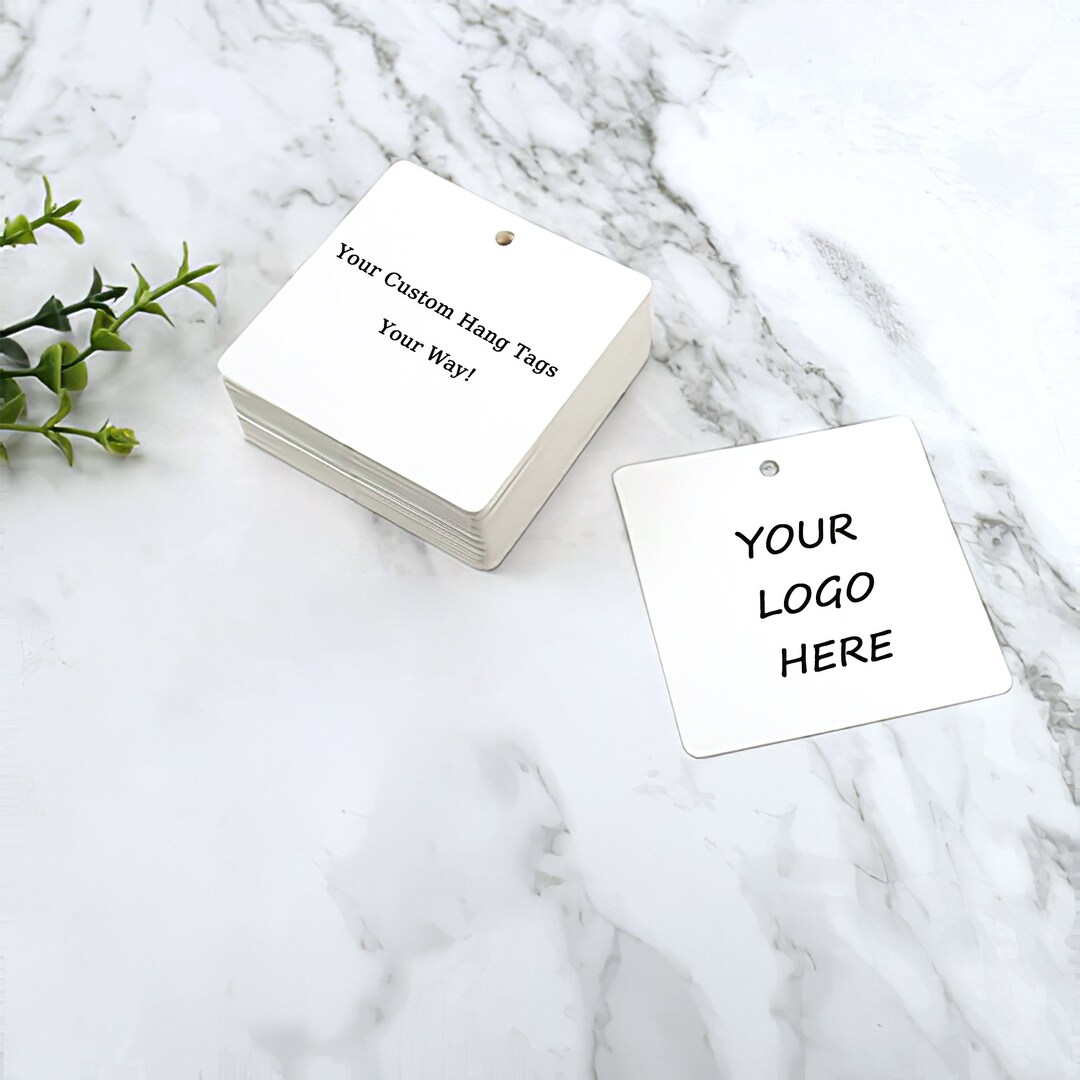Custom Square Hang Tags With Rounded Corners, Thank You Gift Tag ...