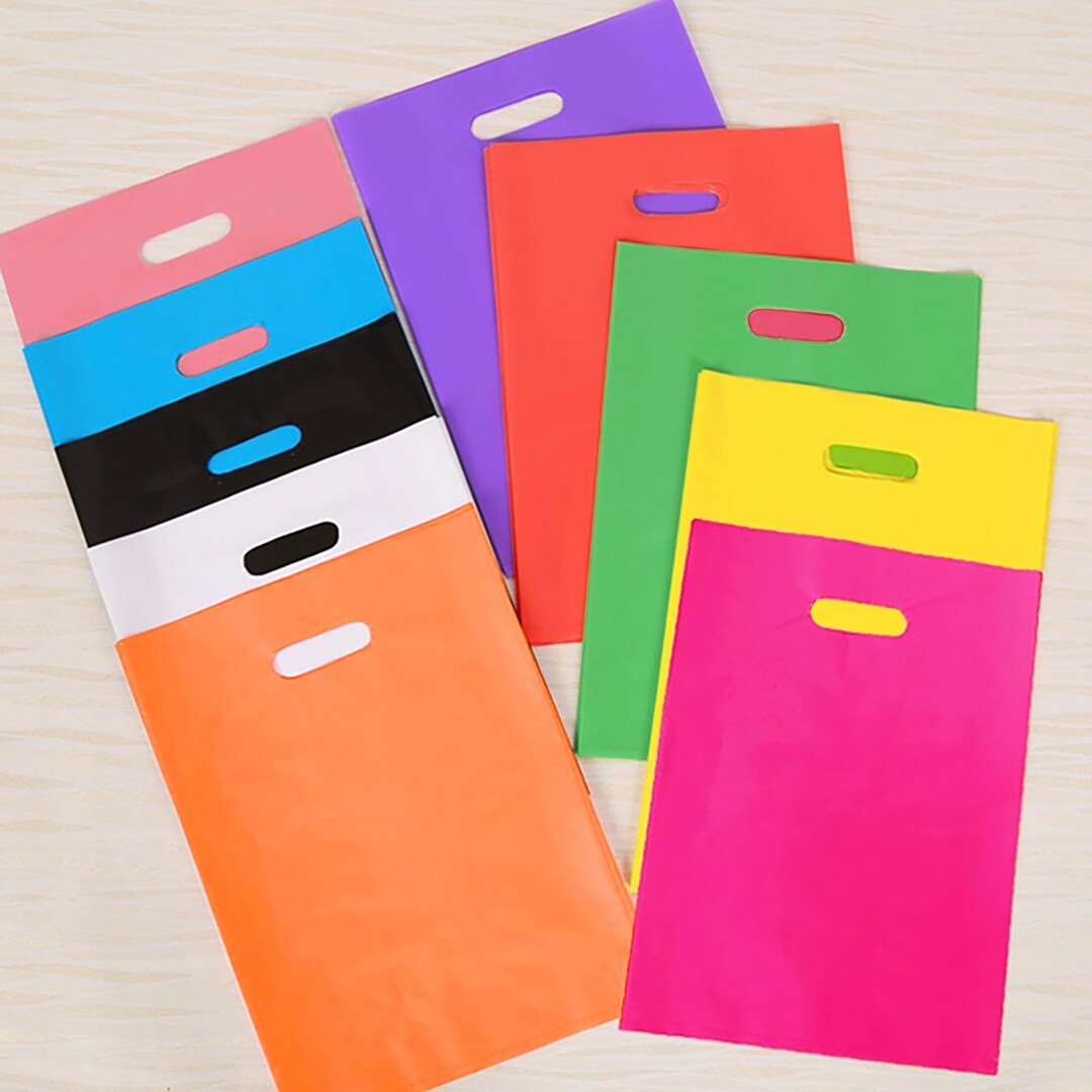 100 PCS Customized Colorful Plastic Shoping Bags , With High Quality ...