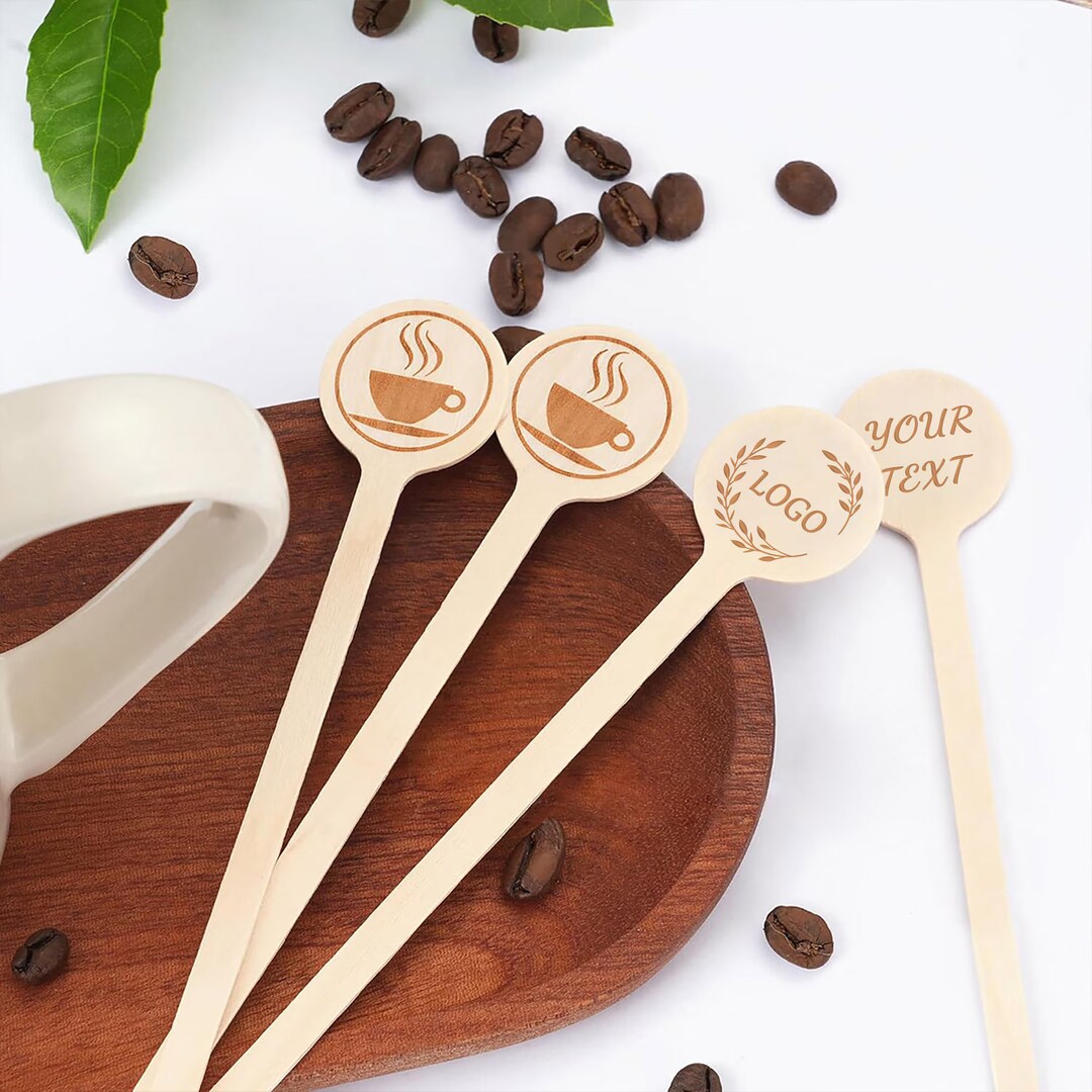 Custom Stirrers, Personalzied Natural Wooden Drink Stirrers, Customized ...