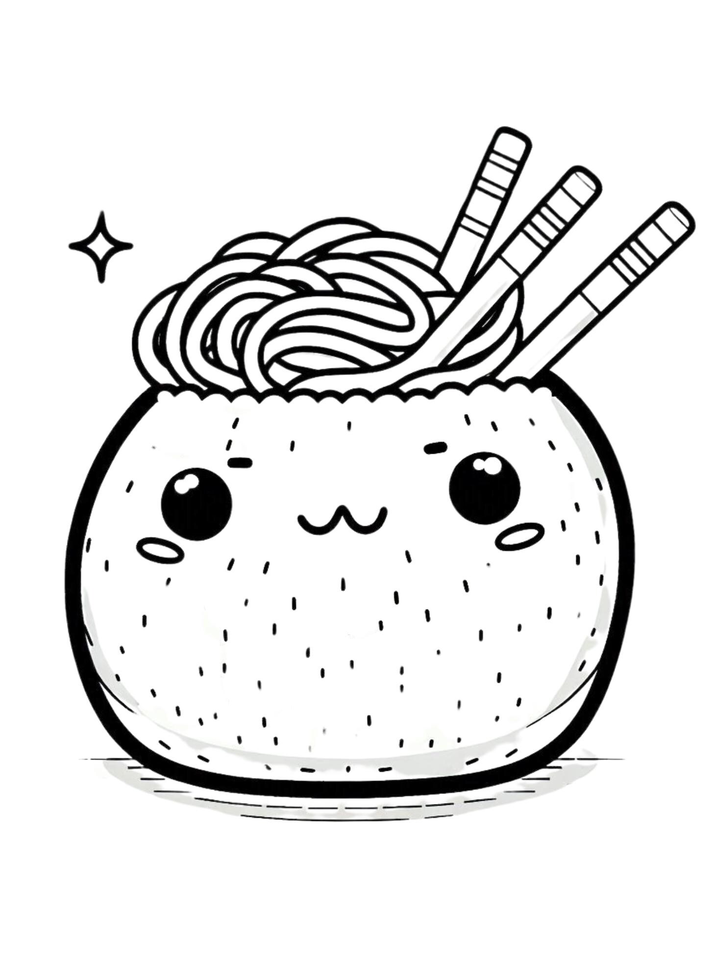 30 Kawaii Food Coloring Page Cute Food Drawing Book for Kids, Fun ...