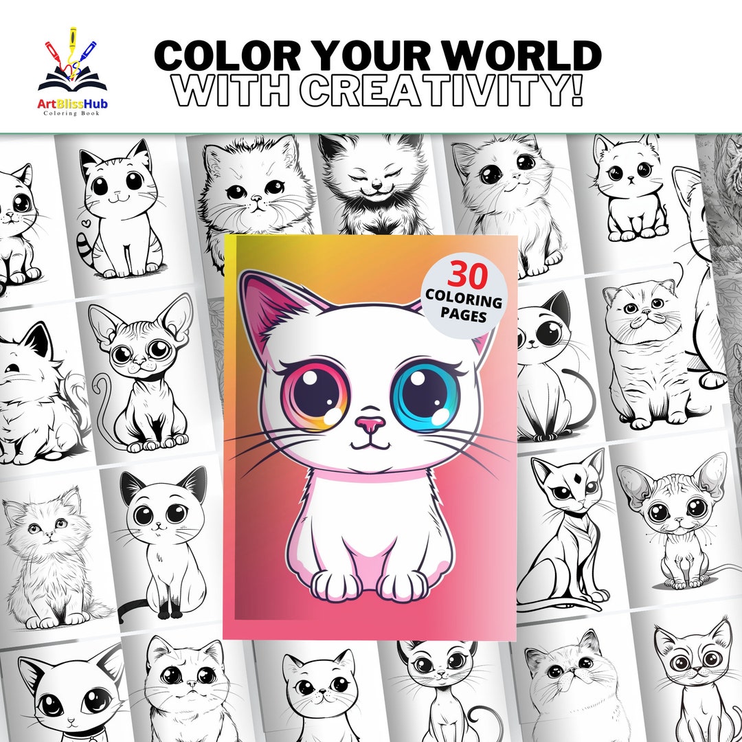 Cute Baby Cats Coloring Pages for Kids – Fun Toddler & Childrens ...