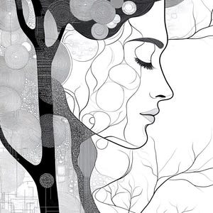 Gustav Klimt Inspired Coloring Pages: 30 Printable Grayscale ...