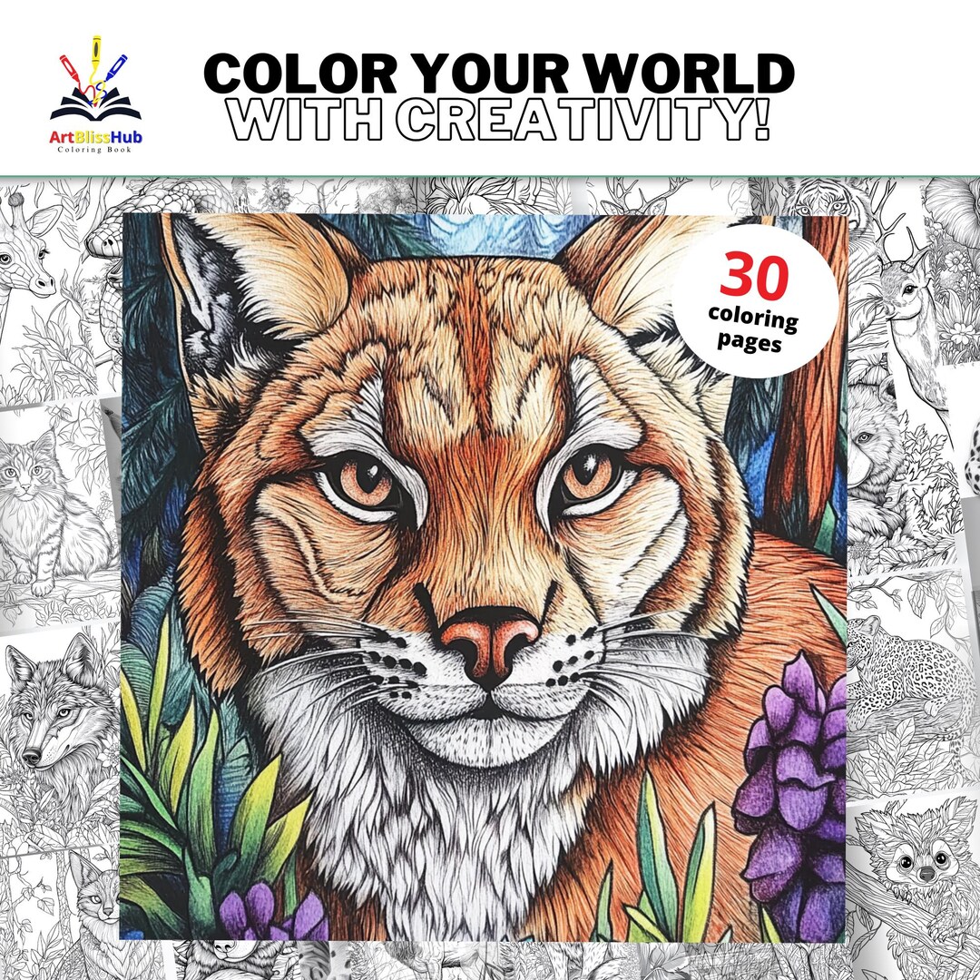 30 Wild Animals Coloring Pages Wildlife Animal Coloring Book Printable ...