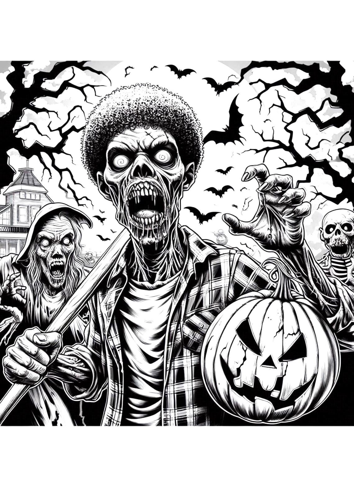 30 Halloween Zombies Coloring Pages, Halloween Art, Scary Zombies ...