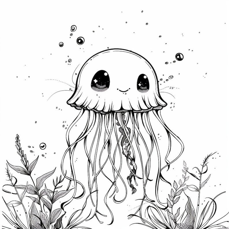 Cute Sea Animals Coloring Pages for Kids Creative Art Book, Fun ...