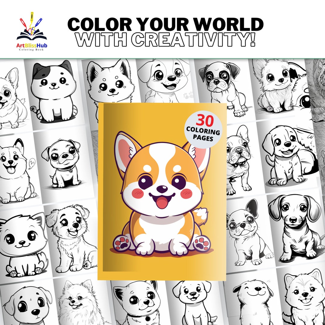 30 Cute Puppy Dogs Coloring Pages for Kids – Fun Creative Art Animal ...