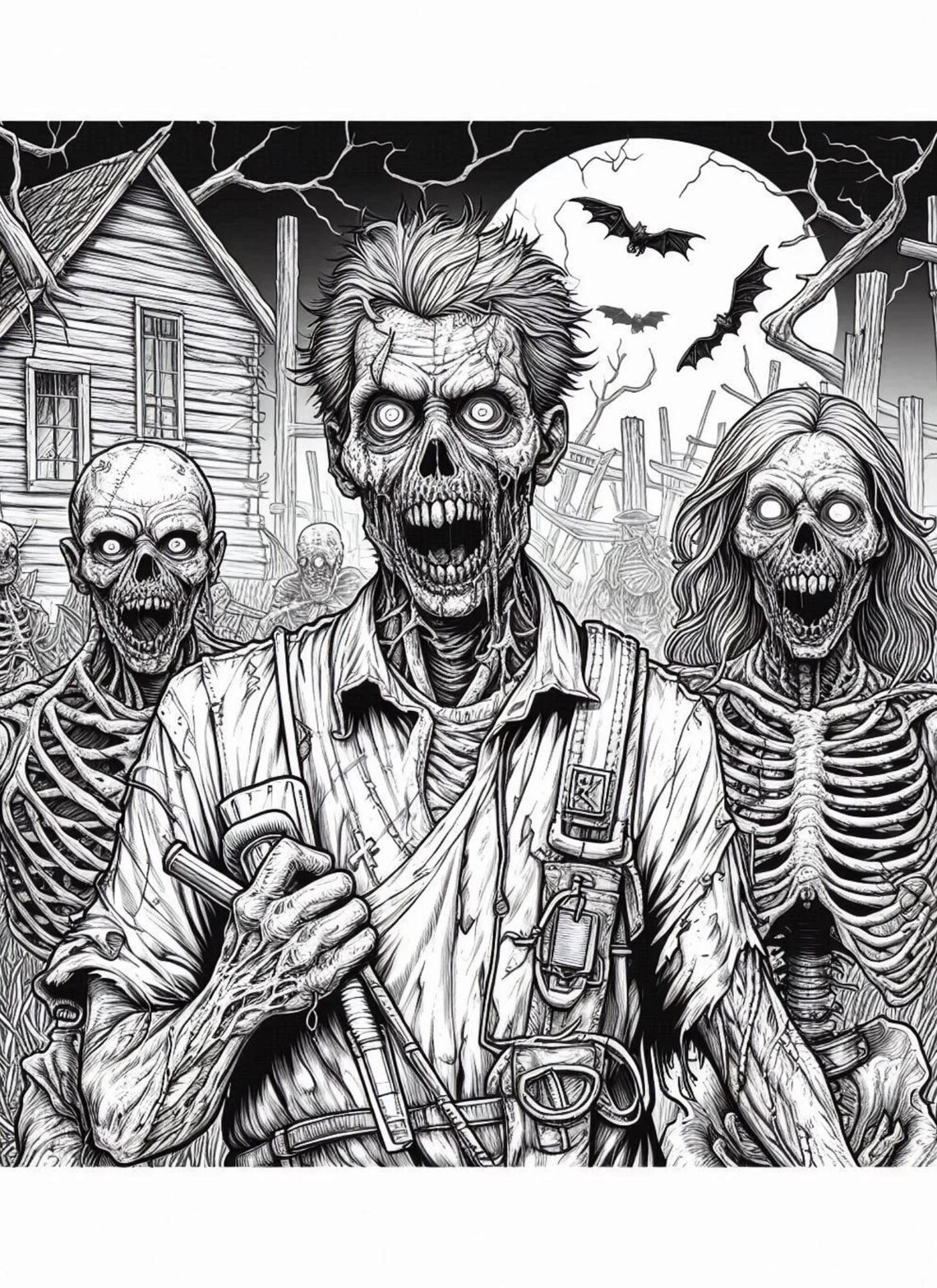 30 Halloween Zombies Coloring Pages, Halloween Art, Scary Zombies ...
