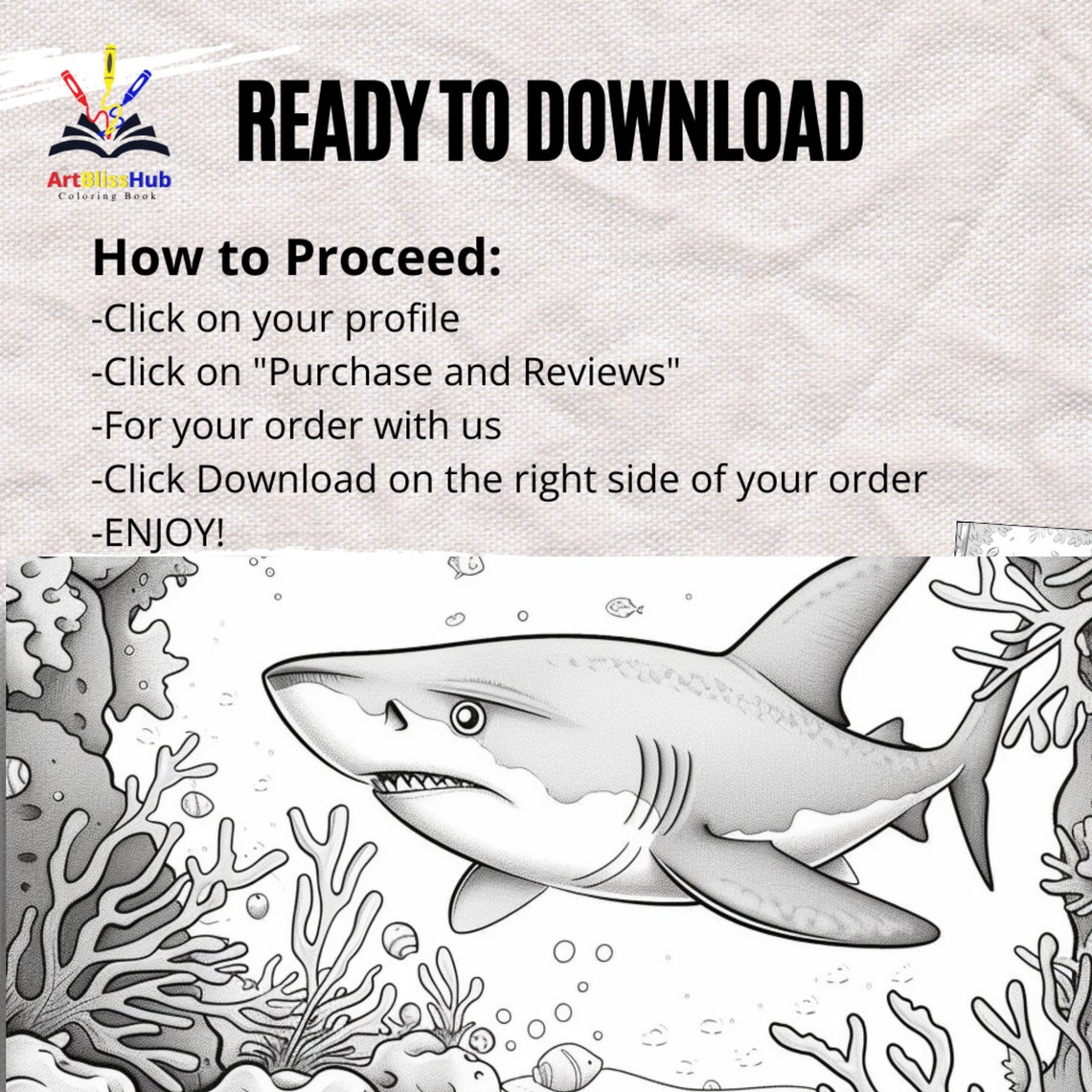 Shark Coloring Book for Adults and Kids: Beautiful Animal Paints, Fun ...