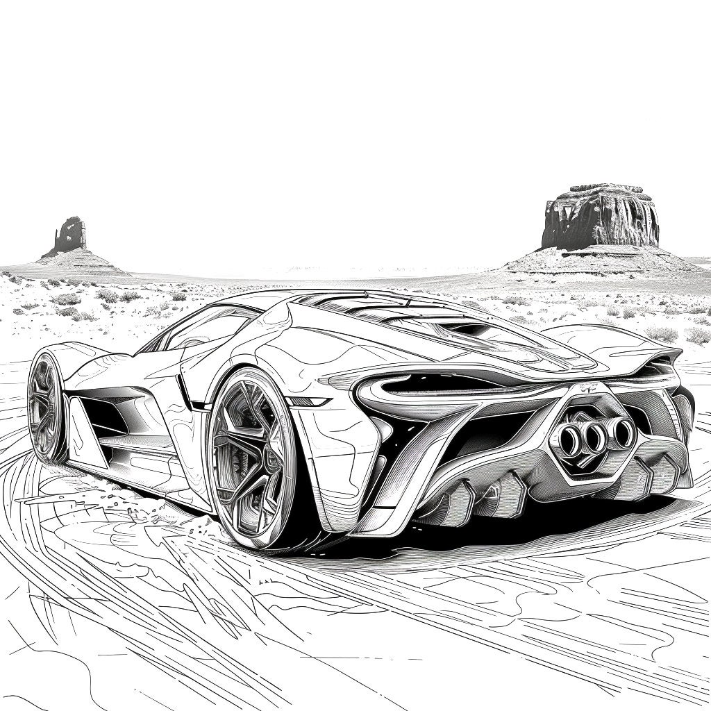Car Coloring Pages for Kids and Adults 30 Pages of Super Car Drawing ...