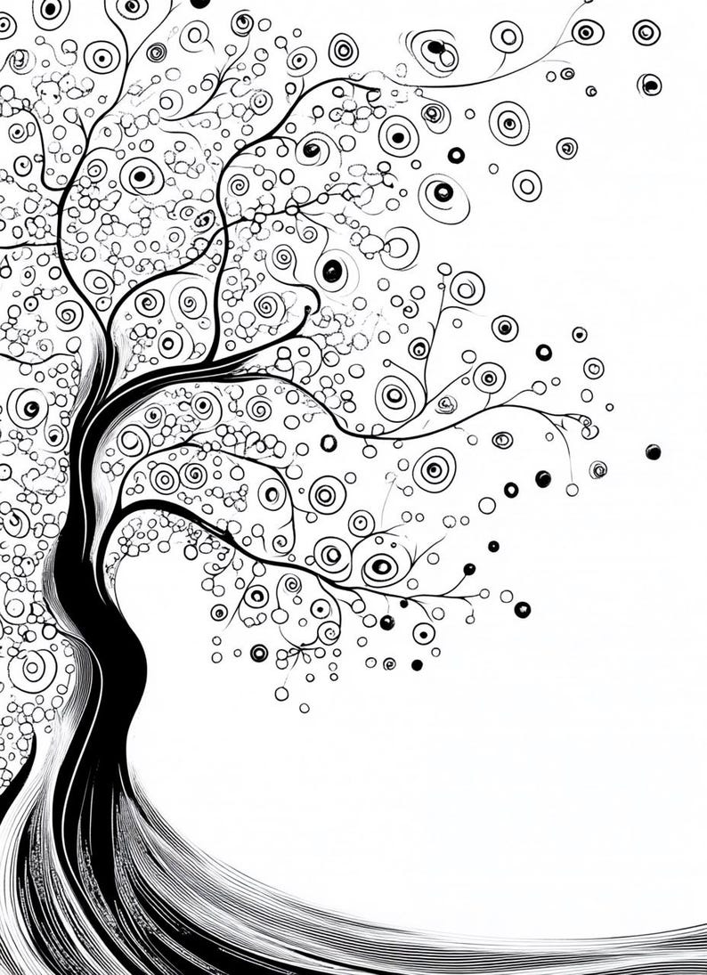 Gustav Klimt Inspired Coloring Pages: 30 Printable Grayscale ...