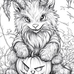 30 Halloween Mythical Creature Coloring Pages, Halloween Art, Scary ...