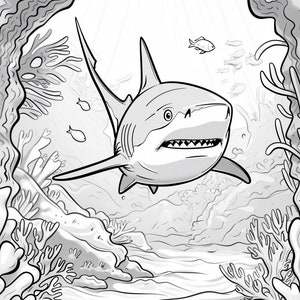 Shark Coloring Book for Adults and Kids: Beautiful Animal Paints, Fun ...