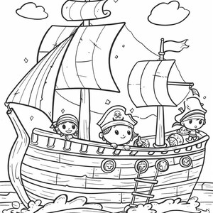 30 Pirate Coloring Pages for Kids Treasure Maps, Pirate Ship Printables ...