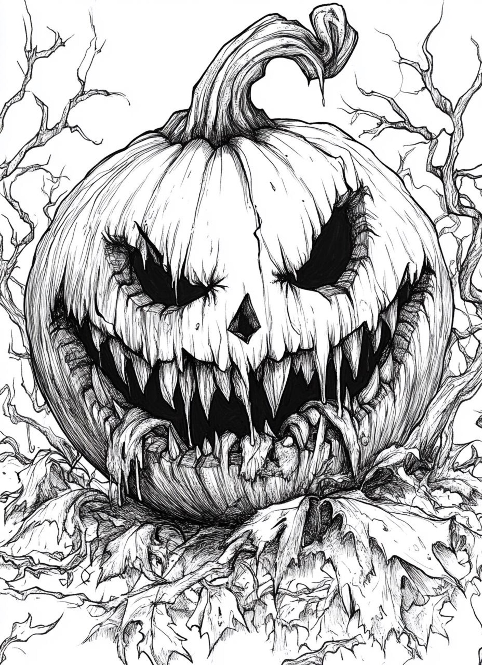 Halloween Goblin Coloring Book 30 Scary Monster Pages Fun for Adults ...