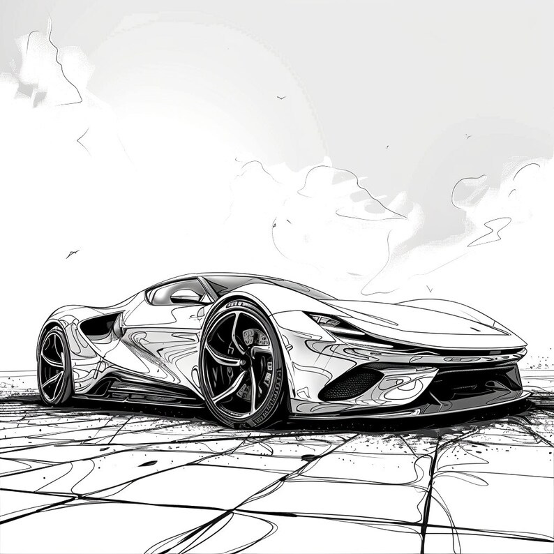 Car Coloring Pages for Kids and Adults 30 Pages of Super Car Drawing ...