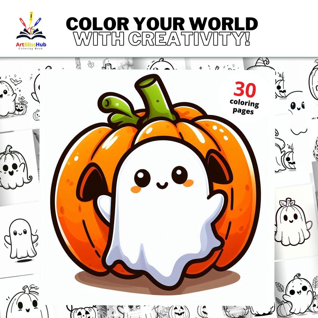 Halloween Ghost Coloring Book for Kids - Unique Spooky Pages and Free ...