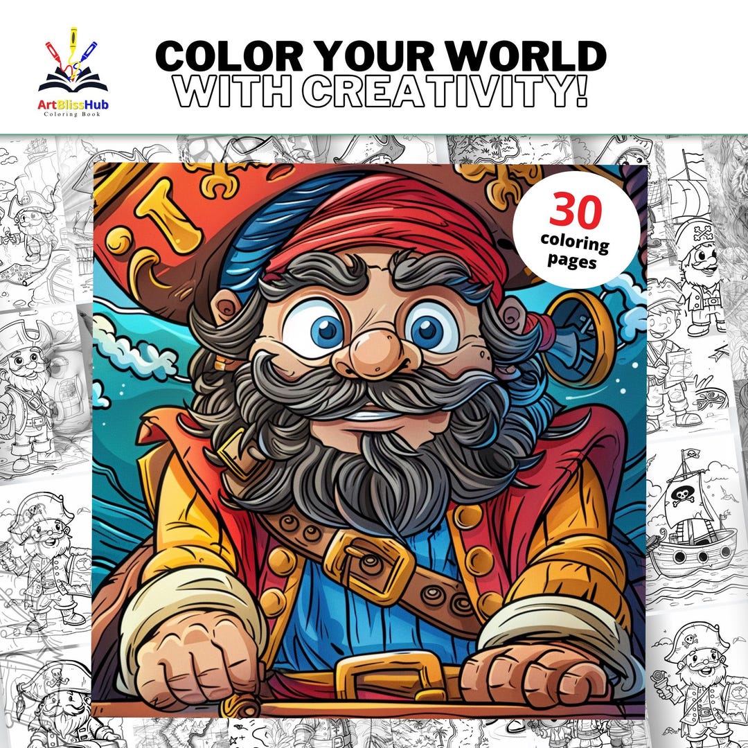 30 Pirate Coloring Pages for Kids - Treasure Maps, Pirate Ship ...