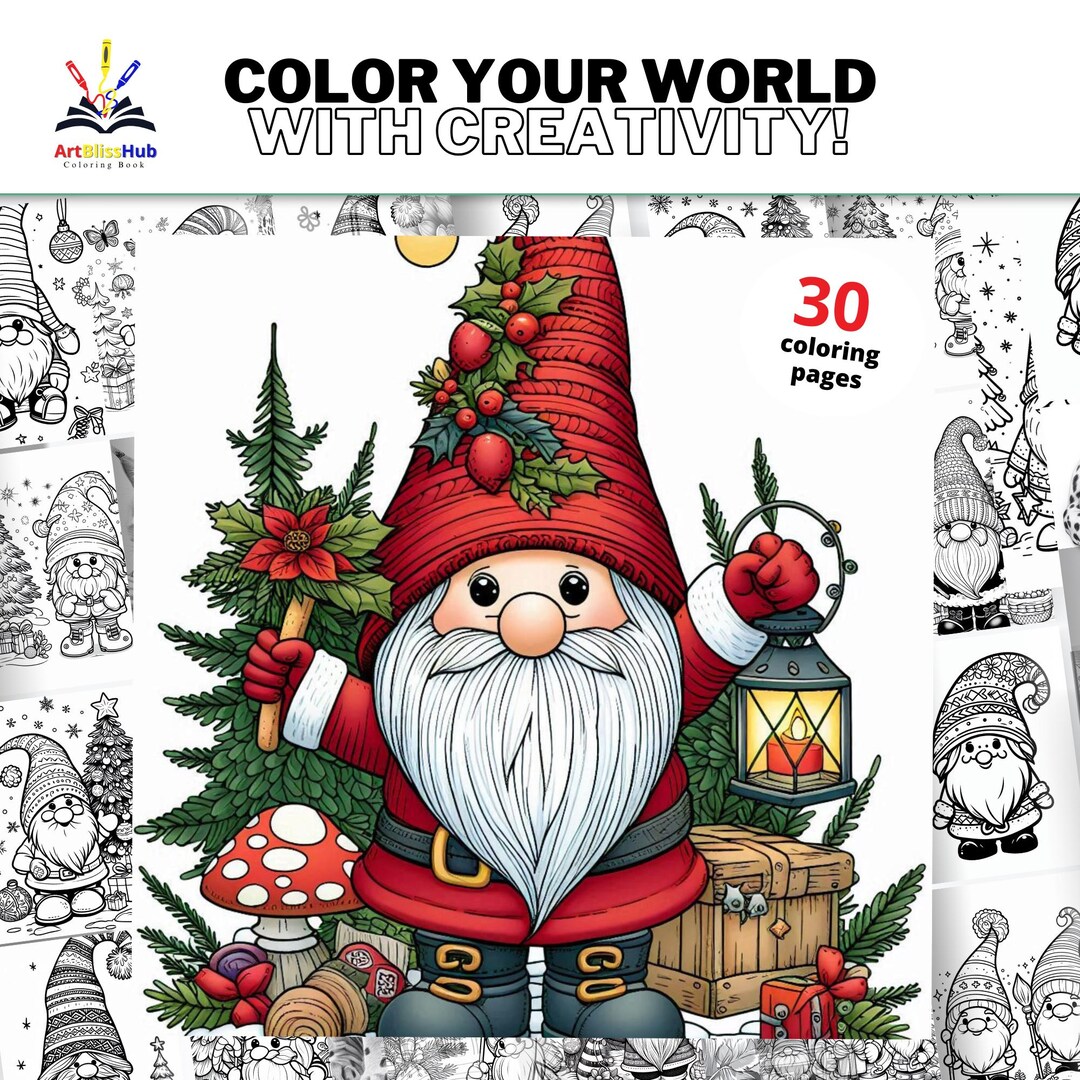 Kids Christmas Gnomes Coloring Page, Christmas Activity, Holiday ...