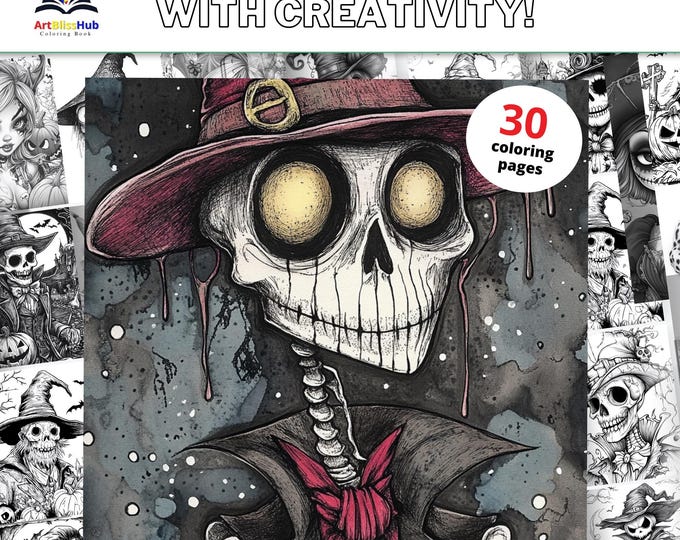 Halloween Nightmare Coloring Pages: 30 Creepy Drawings for Stress ...