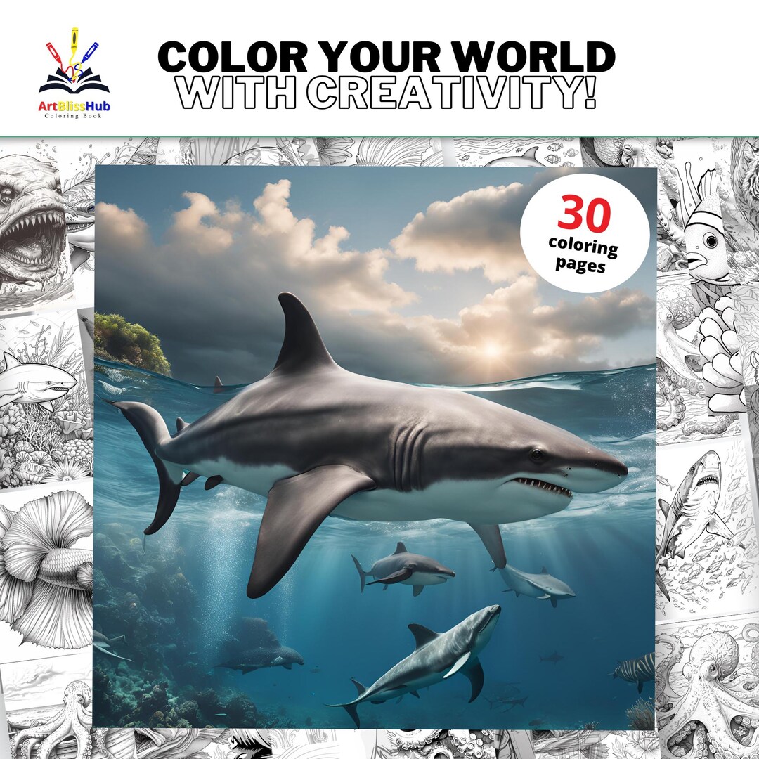 30 Beautiful Underwater Animals Coloring Pages for Adults & Kids - Cute ...