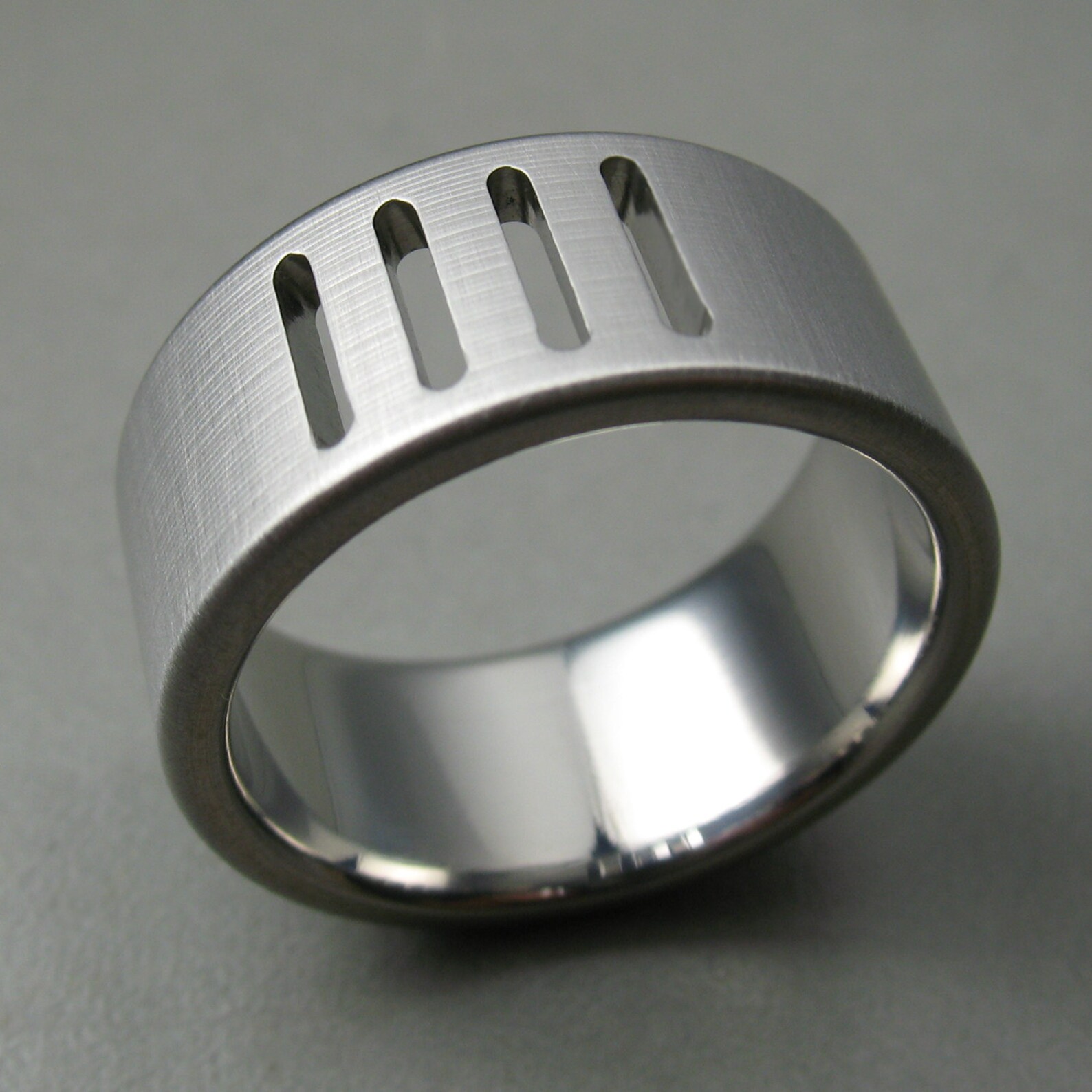 Saw Cut Titanium Wedding Ring - Etsy
