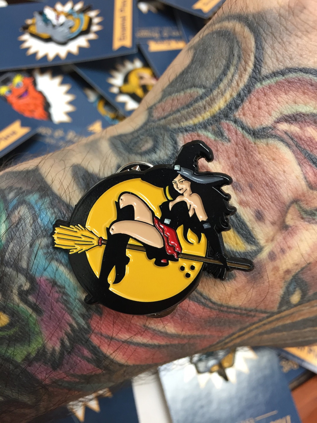 1.5" Soft Enamel Pin- Pin-up Witch - Etsy