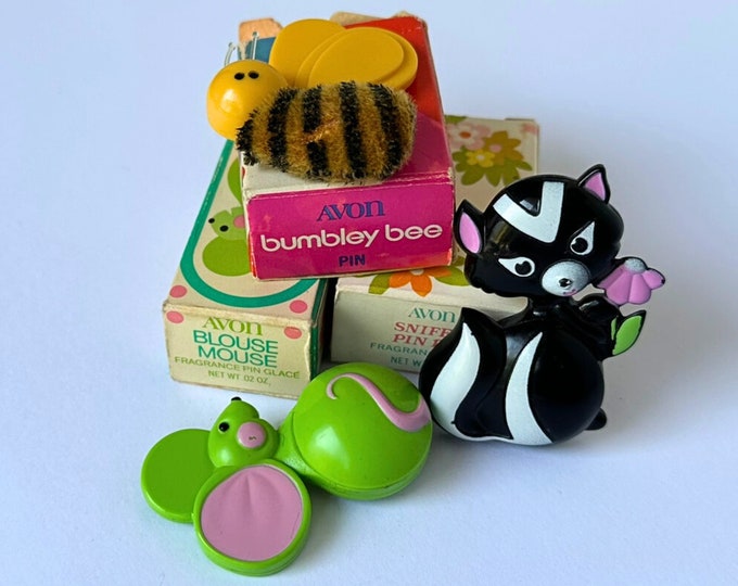 Vintage Avon Pins Blouse Mouse, Bumbly Bee, Sniffy Pin Pal Sold ...