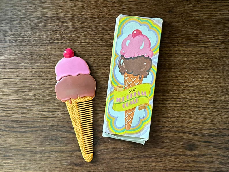Vintage Avon Combs and Brush - School Days Ruler Comb, Ice Cream Comb ...