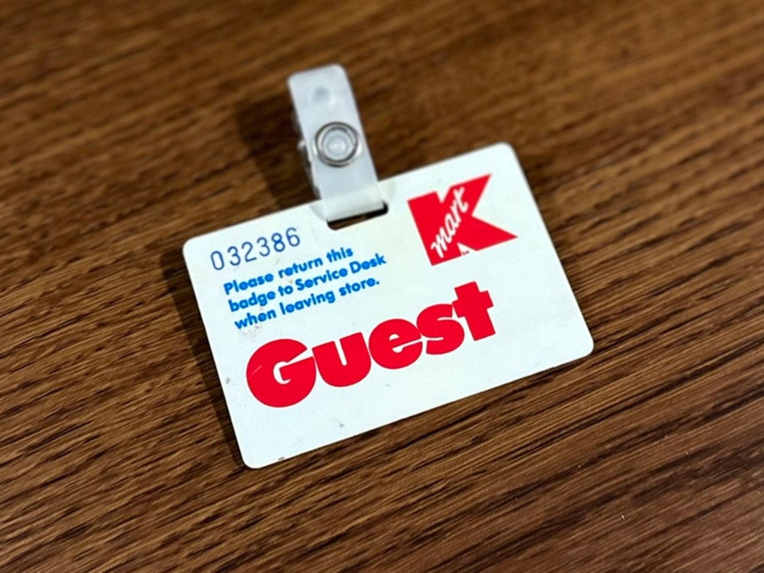 Vintage Kmart Service Desk Badge Classic GUEST Visitor Pass With Number ...
