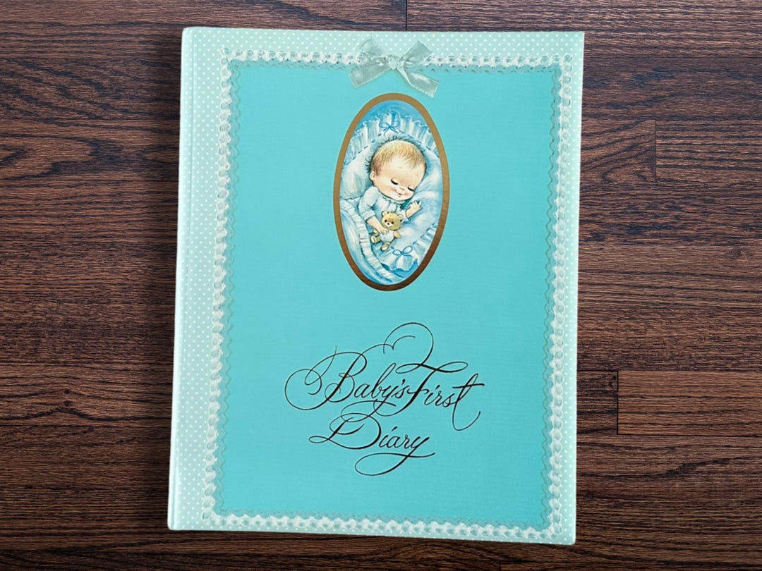 Vintage 1960s Baby's First Diary Memory Book Blue Keepsake Made in ...