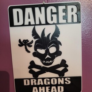 DANGER DRAGONS AHEAD Sign - Etsy