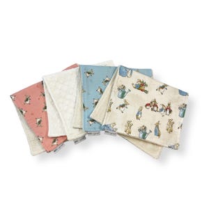 Muslin Washcloths Baby Handmade Peter Rabbit Burp Cloth – White ...